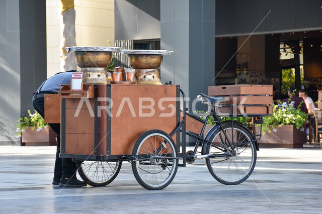A picture of a kunafa vending cart in City Walk Dubai, Arabic sweets ...