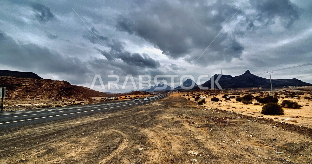 Free zone in Tabuk city, Saudi Arabia, roads and streets of Tabuk city ...