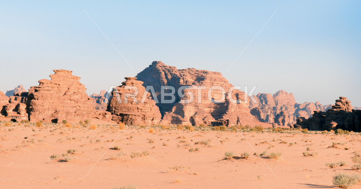 A picture of the rock formations in the Bajdah Neom region, northwest ...