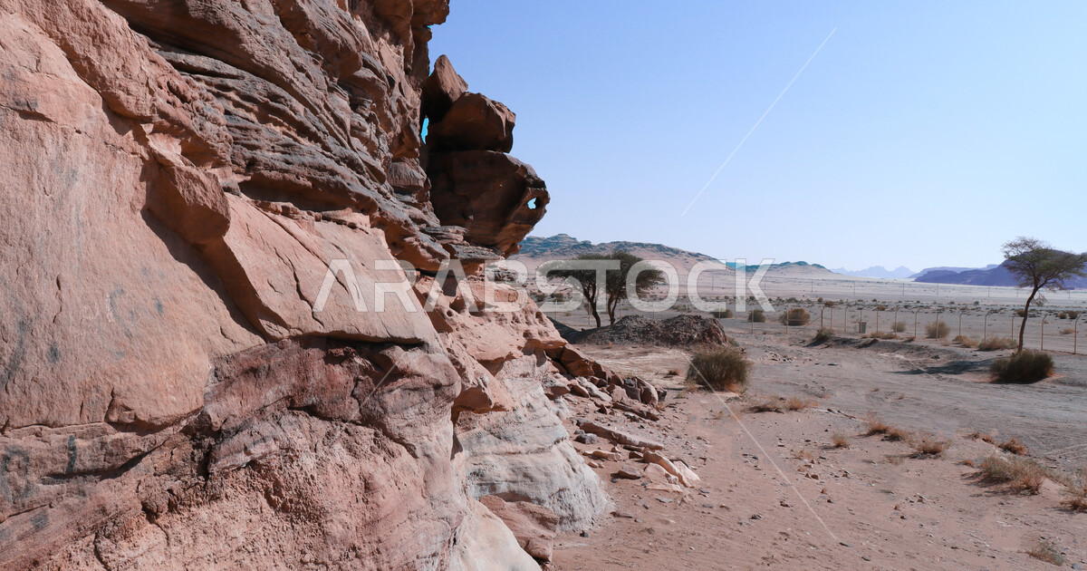 A picture of the rock formations in the Bajdah Neom region, northwest ...