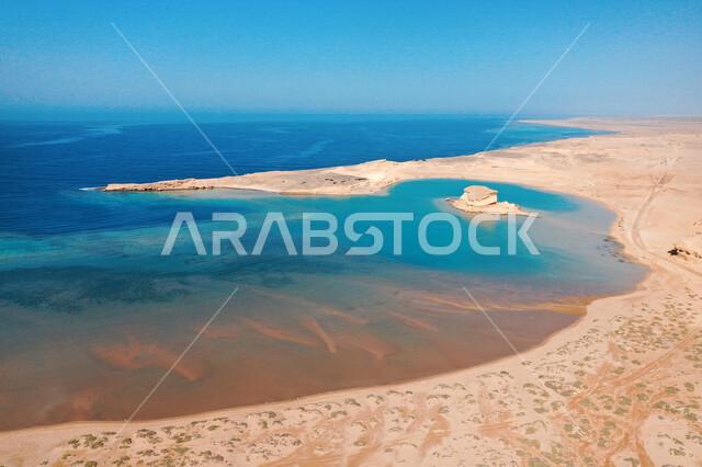 An aesthetic image of a Saudi island located on the Red Sea in the ...