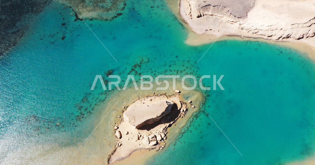 An aesthetic image of a Saudi island located on the Red Sea in the ...