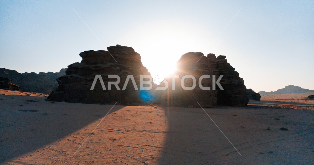 A picture of the rock formations in the Bajdah Neom region, northwest ...