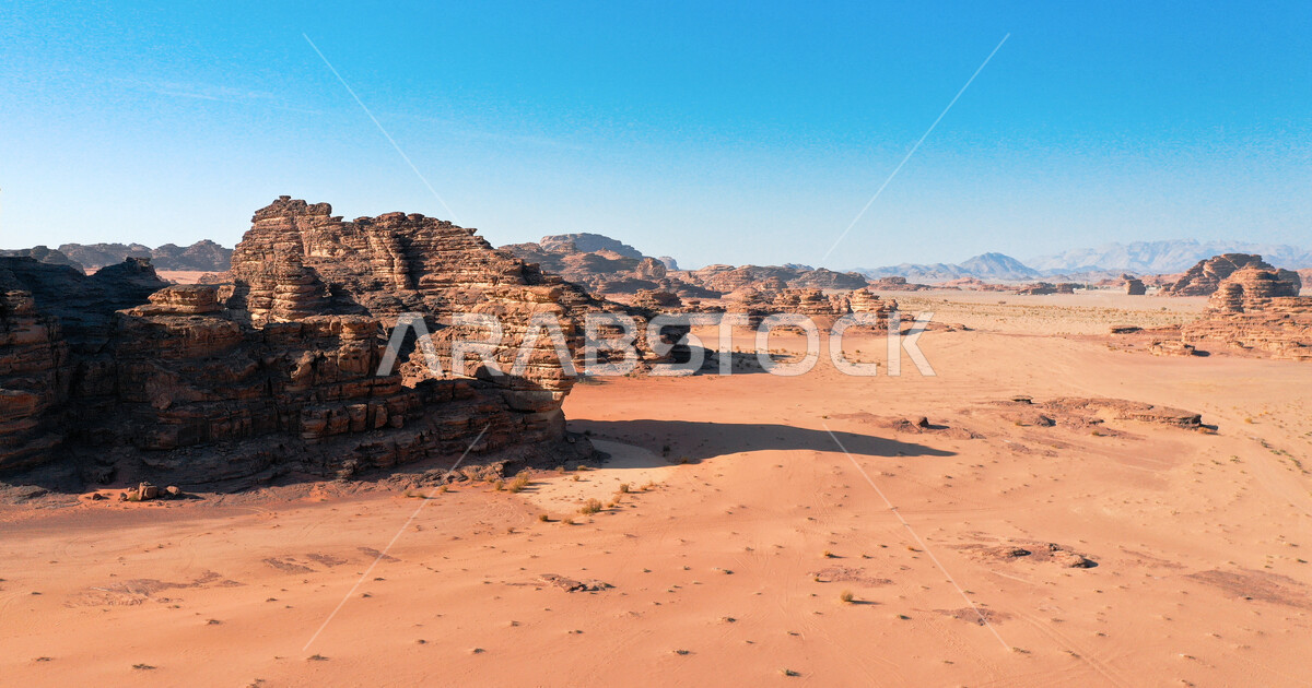 A picture of the rock formations in the Bajdah Neom region, northwest ...