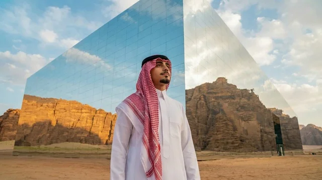 Saudi Man at Maraya Concert Hall Al-Ula Saudi Arabia - Photo