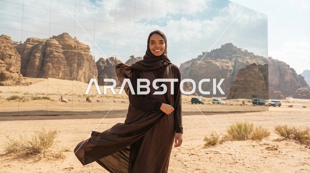 Saudi Woman at Maraya Concert Hall AlUla Desert - Photo