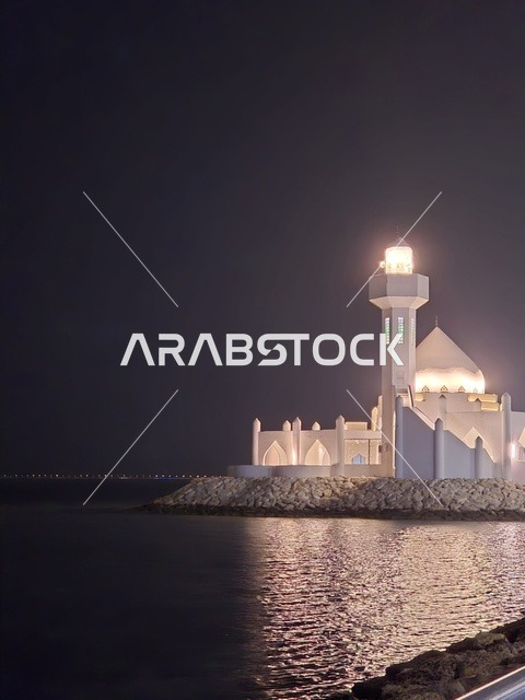 Al-Gosaibi Mosque Khobar Corniche Night View - Photo