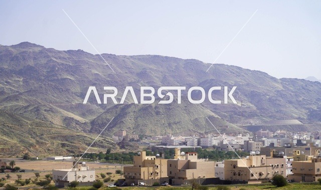 Saudi Mountain Village and Residential Villas in Daylight - Photo