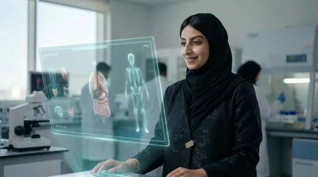 Saudi Female Doctor in Modern Robotic Operating Room - Photo