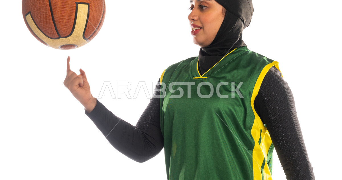 Portrait of a veiled Saudi Arabian Gulf woman wearing the clothes of ...