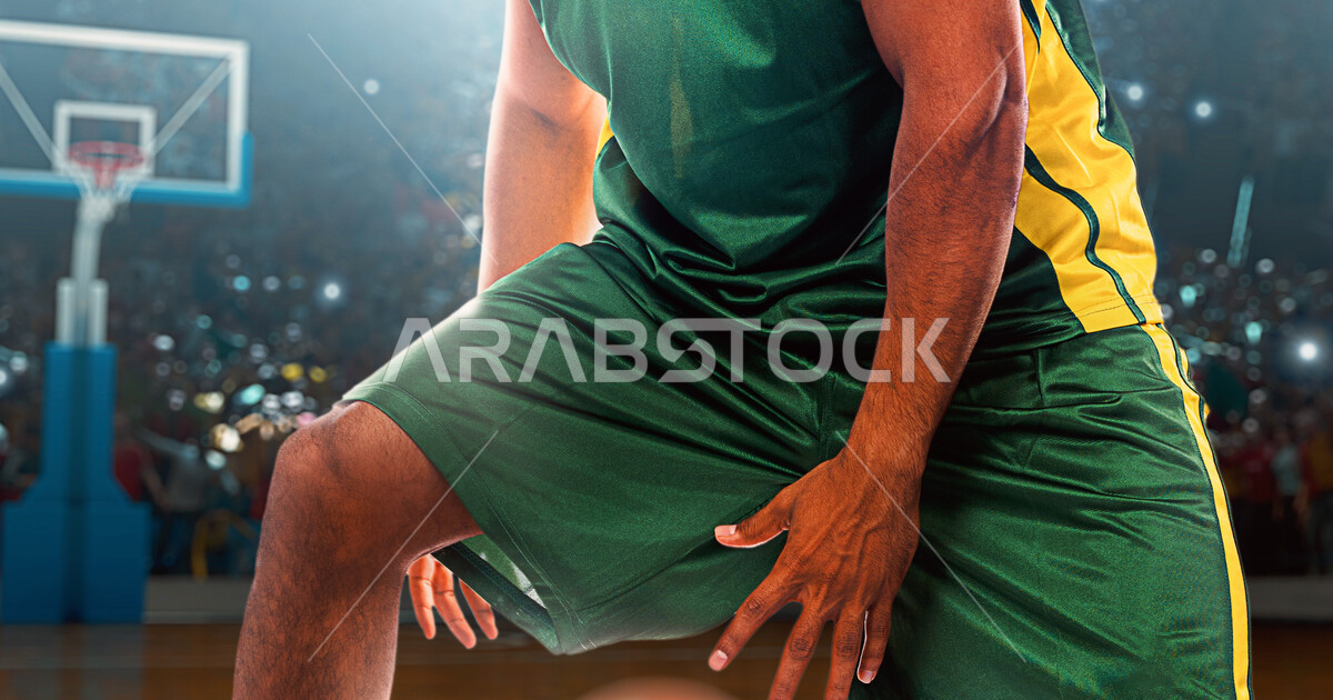 A Saudi Arabian Gulf youth in the club, wearing sports clothes, playing ...