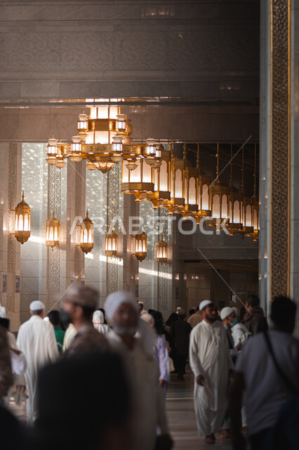 A picture from inside the Grand Mosque in the holy city of Mecca in the ...