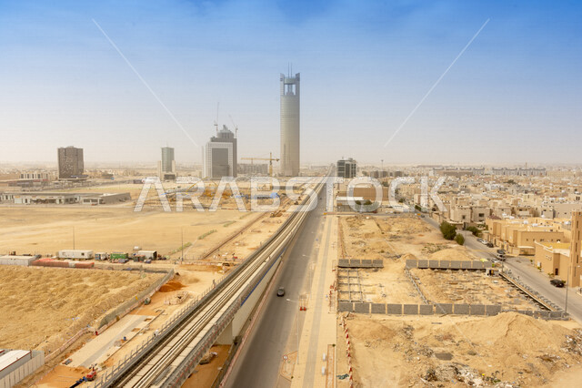 A picture of the Riyadh metro project in the north of Riyadh in the ...