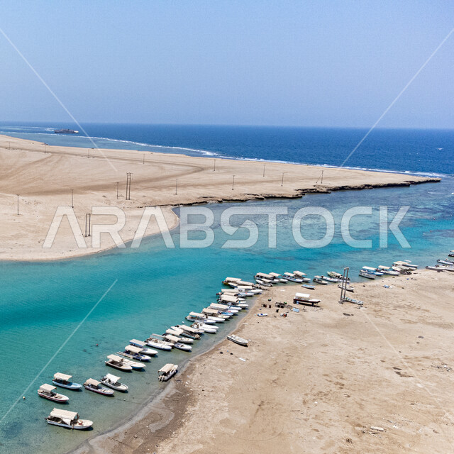 Creative image of ships in the Shuaiba Sea in the city of Jeddah in ...