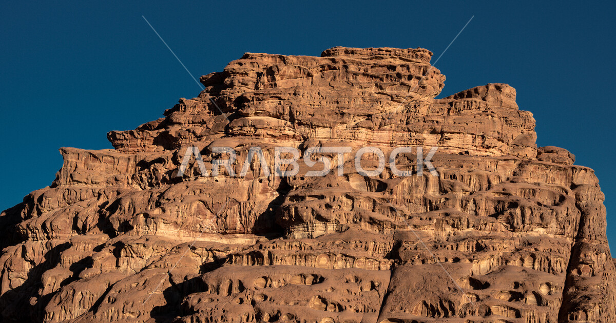 Natural rock formations in the desert in Saudi Arabia, historical and ...