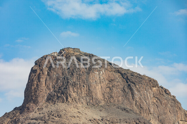 Close-up of Jabal Al-Noor in Makkah Al-Mukarramah in Saudi Arabia ...