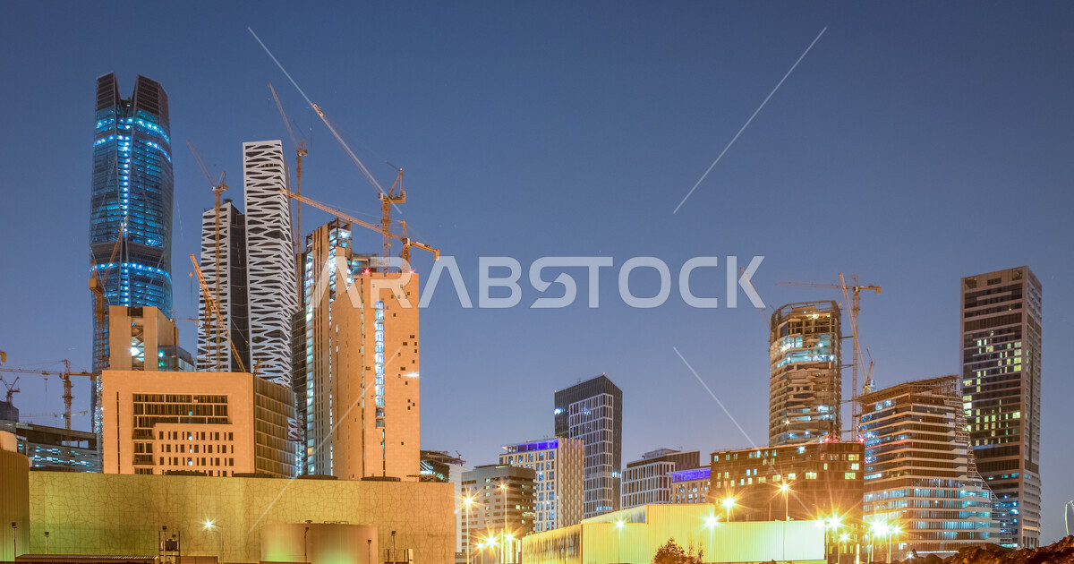 Creative image of King Abdullah Financial Center (KAFD) in Riyadh ...