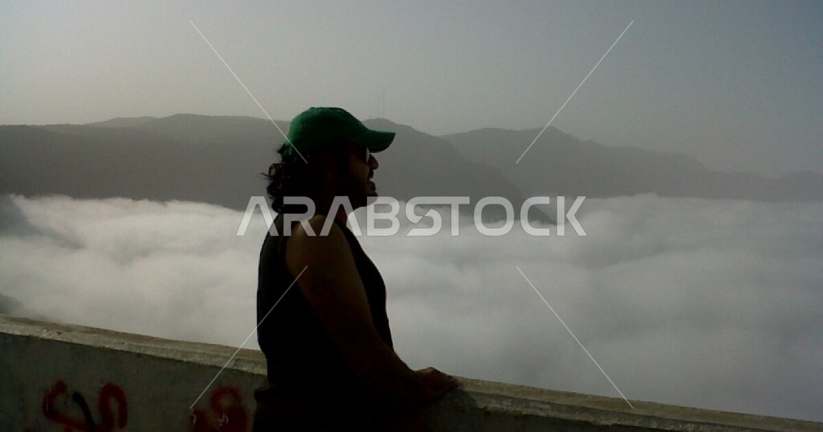 Al-Soudah Park in the Asir region, a view of the clouds gathering on ...