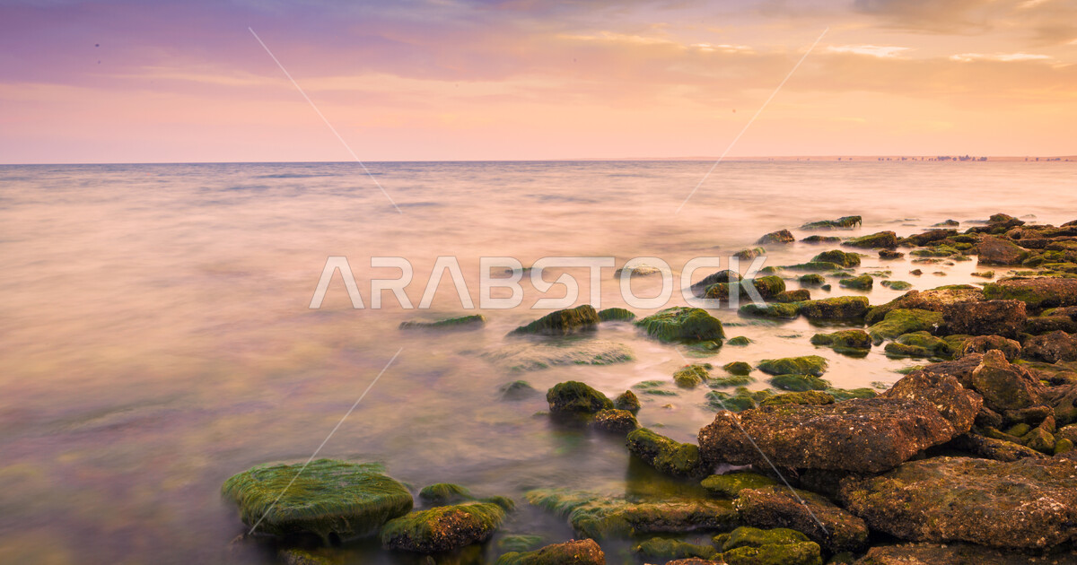 A beautiful view of the Red Sea beach in Jeddah, Saudi Arabia, tourism ...