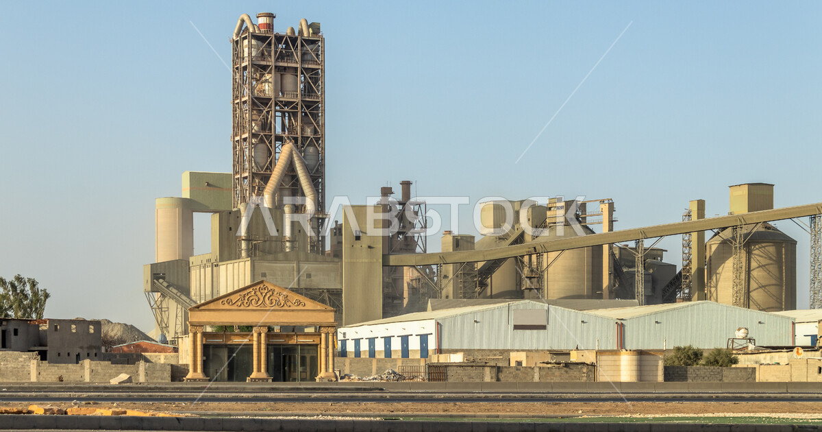 A picture of a cement factory in Riyadh, Saudi Arabia, Saudi companies ...