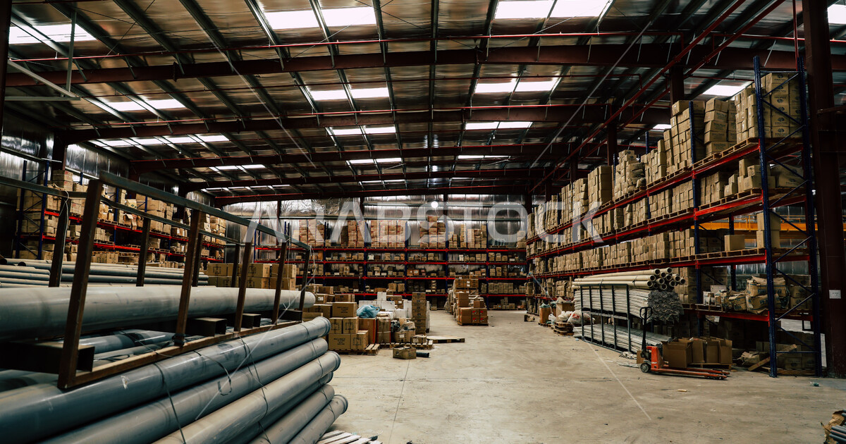 A picture of a plastic factory with a warehouse for storage, dry ...