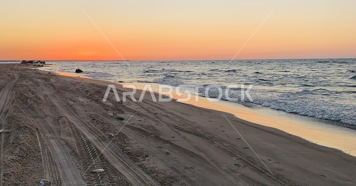 A beautiful view of the Red Sea beach in Jeddah, Saudi Arabia, tourism ...