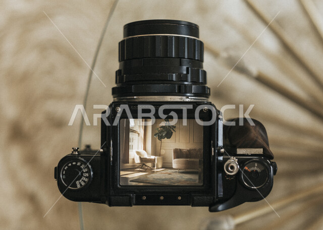 Creative photography from above for a professional camera that takes a ...