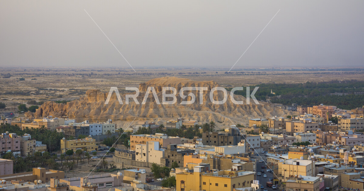 A wonderful view of Mount Al Qara in Al Ahsa region in Dammam, Kingdom ...