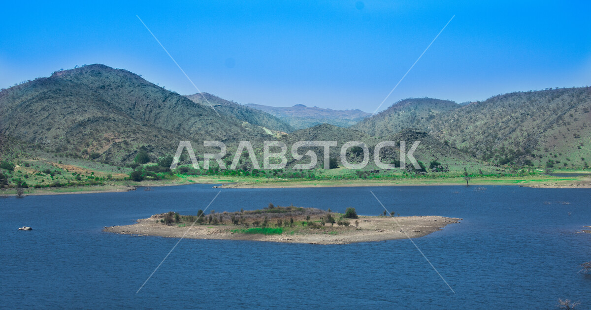 A picture of the Baljurashi Dam in the Al-Baha region in the southwest ...