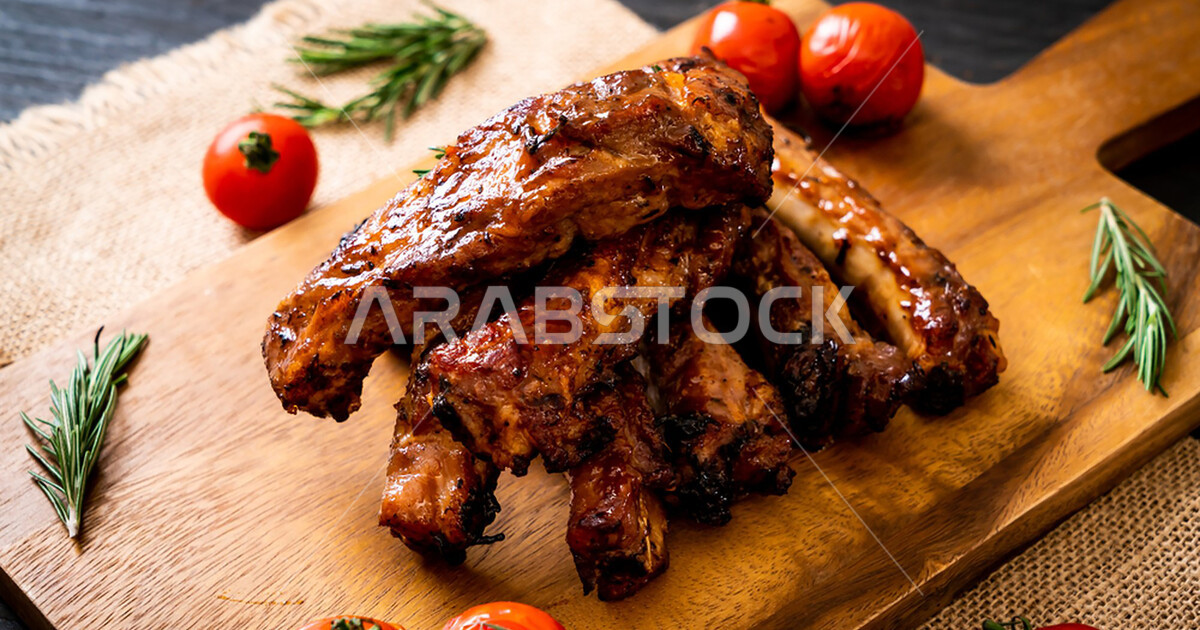 Delicious grilled ribs with rosemary, grilled meal, delicious meals ...
