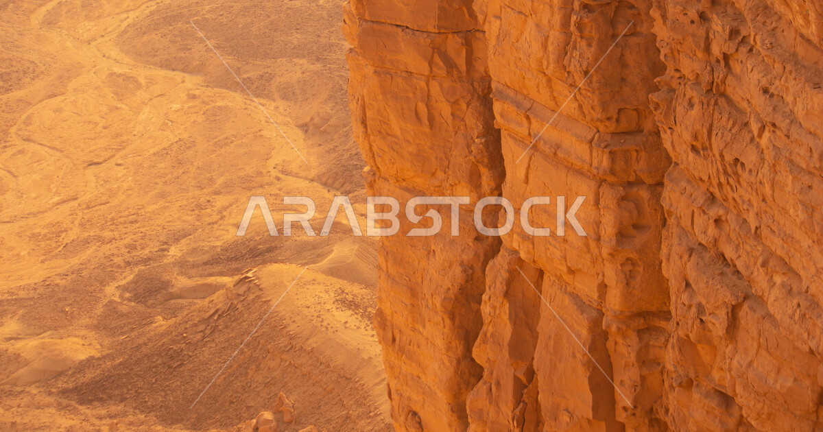 A beautiful landscape of the Tuwaiq mountain range in Riyadh in the ...