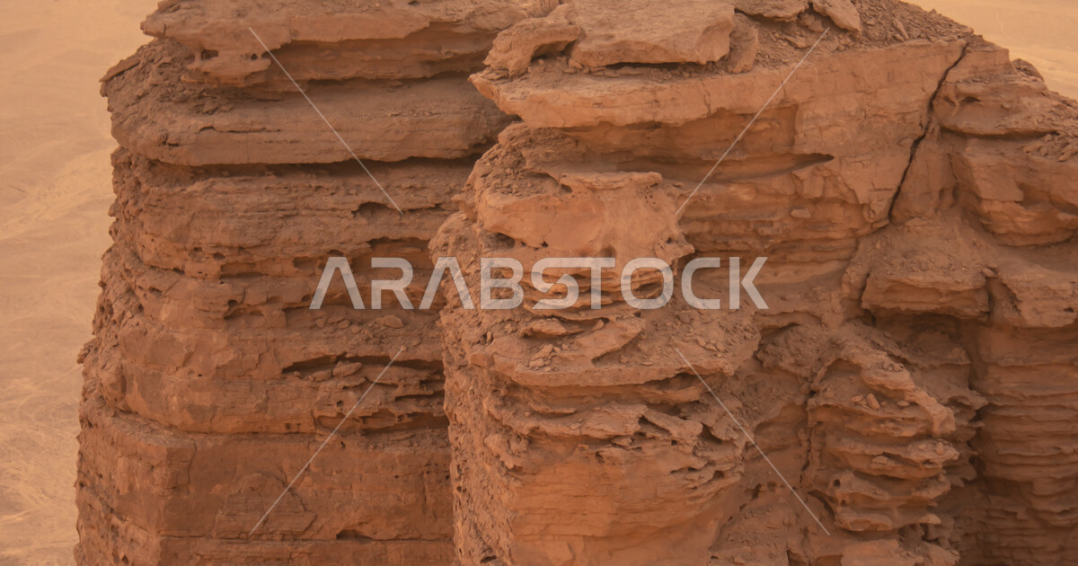 A beautiful landscape of the Tuwaiq mountain range in Riyadh in the ...