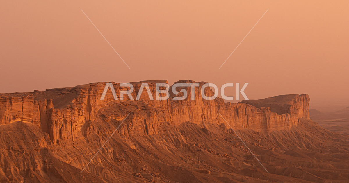 A beautiful landscape of the Tuwaiq mountain range in Riyadh in the ...