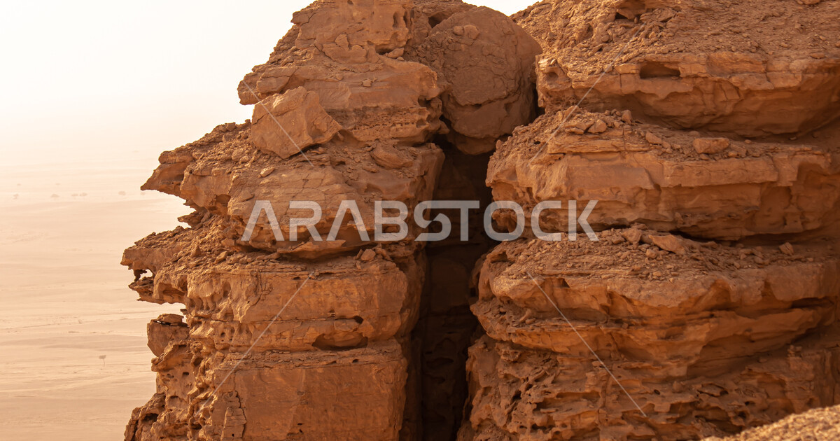 A beautiful landscape of the Tuwaiq mountain range in Riyadh in the ...