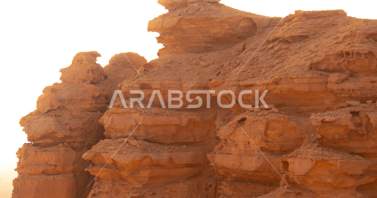 A beautiful landscape of the Tuwaiq mountain range in Riyadh in the ...