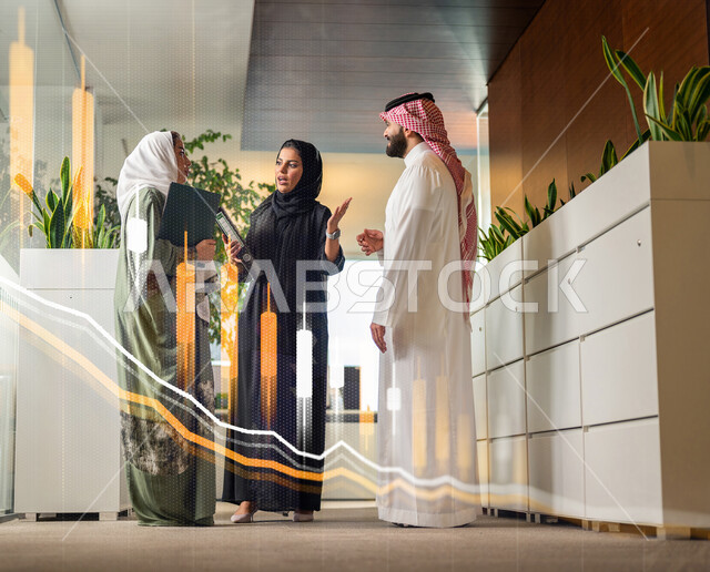 A Saudi Arabian Gulf team inside the company’s headquarters, work ...