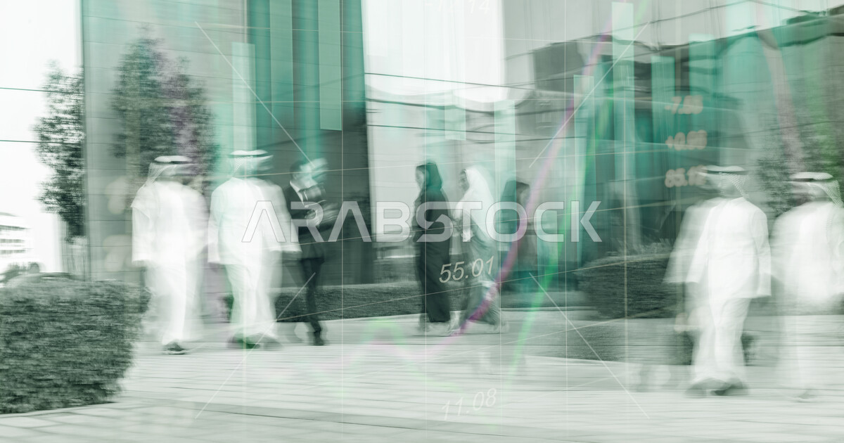 A picture of the movement of employees outside the company building ...