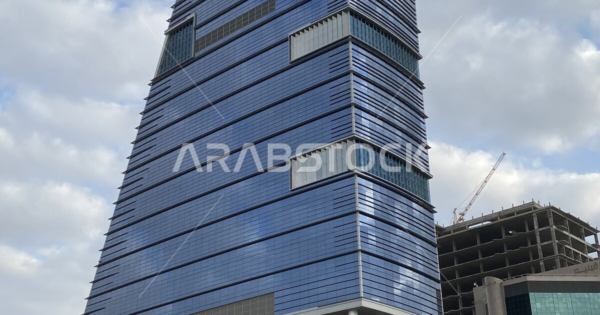 Close-up of the Corniche Tower in Jeddah, Saudi Arabia, towers and ...
