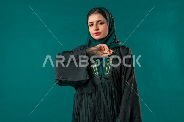 Croma, an elegant and sparkling veiled elegant Gulf Arab Saudi woman ...