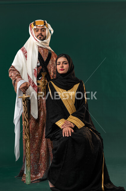 Croma for a Saudi Arabian Gulf couple, a Saudi woman wearing a black ...
