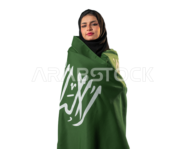 Croma for an elegant and radiant veiled Saudi Arab woman, embracing the ...