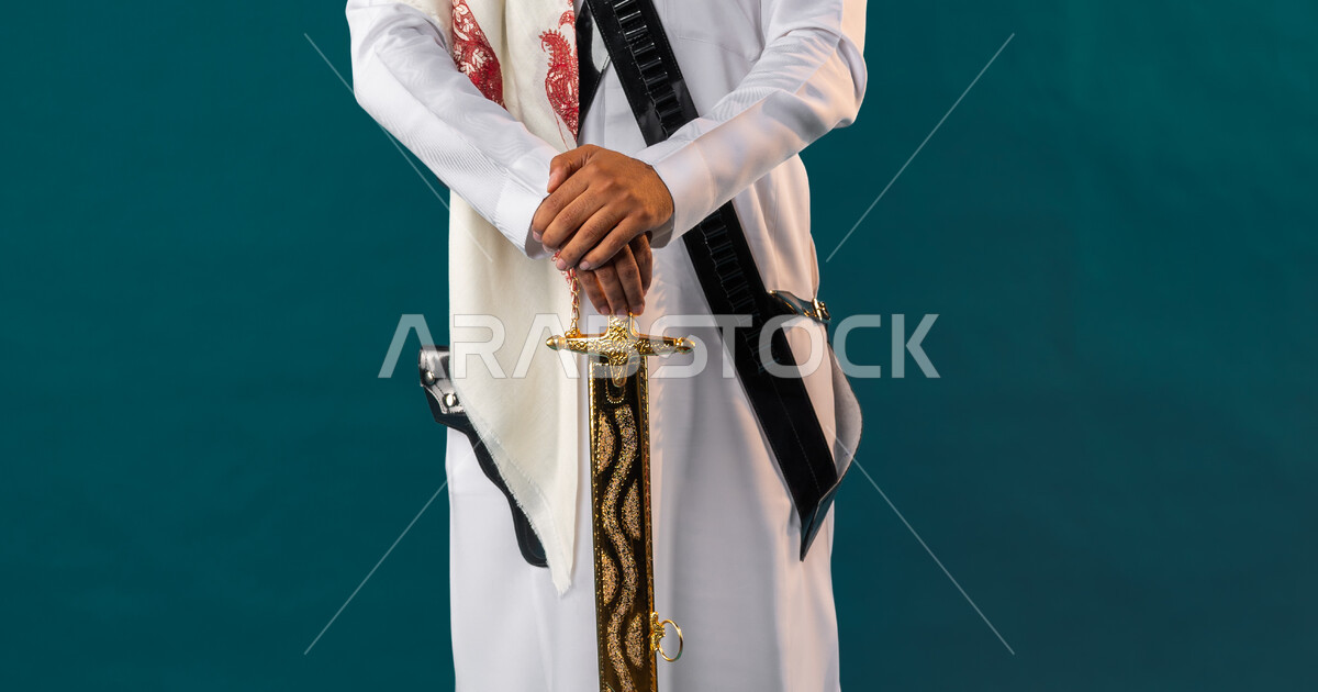Chroma of a Saudi Arabian Gulf Arab man wearing a Saudi heritage dress ...