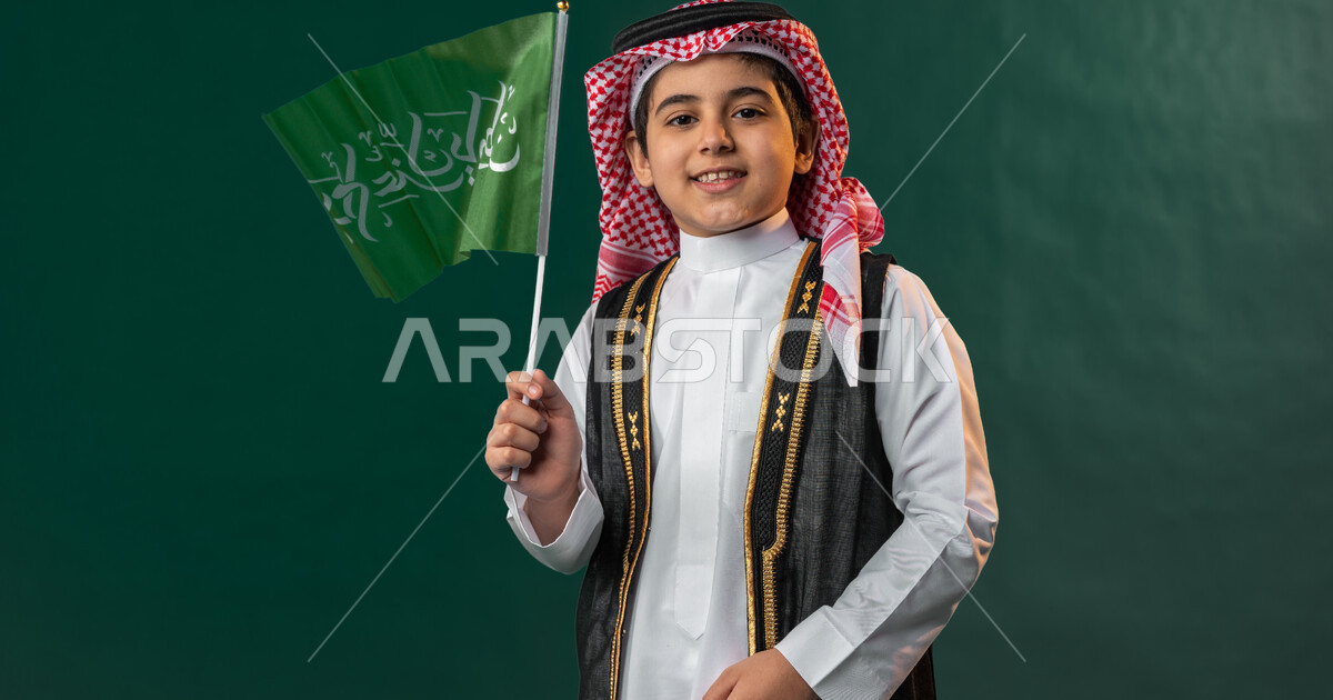 Chroma of a Saudi Arabian Gulf child wearing a Saudi heritage dress for ...