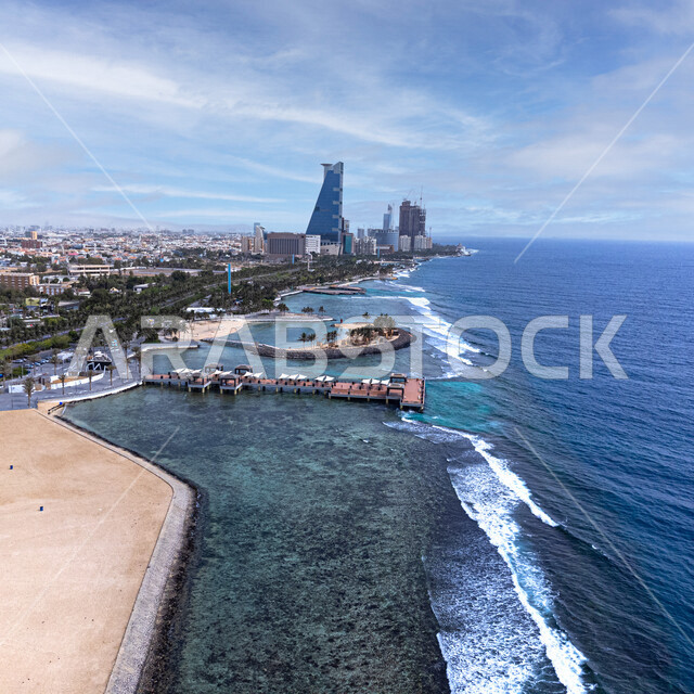 The waterfront of the city of Jeddah in the Kingdom of Saudi Arabia ...