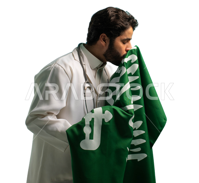 Saudi Arabian Gulf doctor working in the healthcare sector, wearing ...