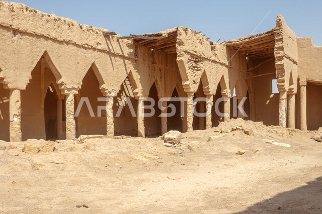 Al Muqbel Palaces, west of Riyadh, Saudi Arabia, ancient historical ...
