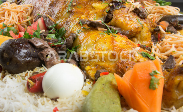 Saudi Muftah veal with white rice, stuffed lamb with peshawari rice ...