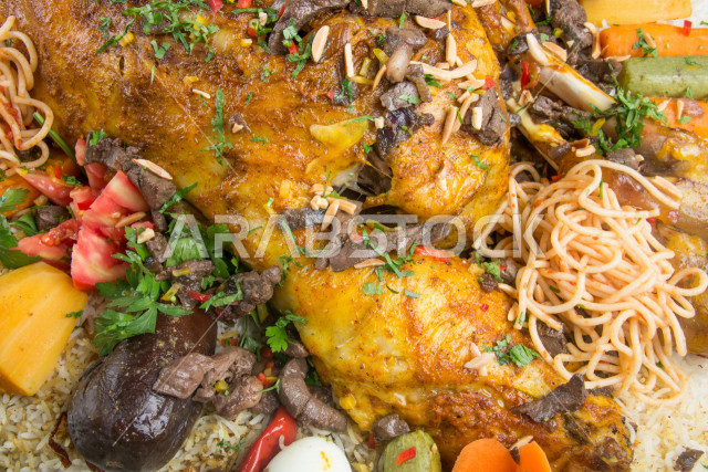 Saudi Muftah veal with white rice, stuffed lamb with peshawari rice ...
