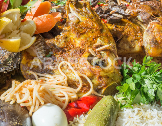 Saudi Muftah veal with white rice, stuffed lamb with peshawari rice ...