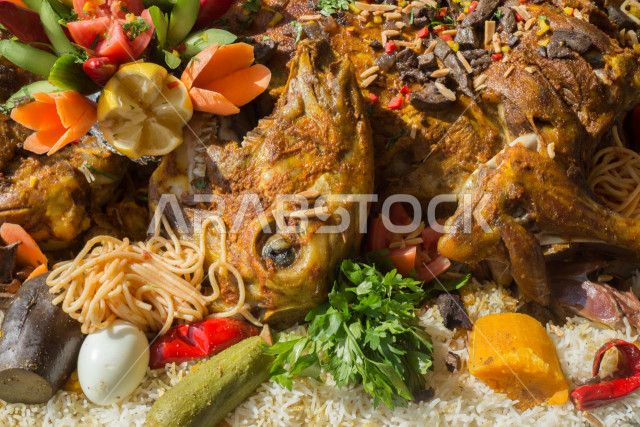 Saudi Muftah veal with white rice, stuffed lamb with peshawari rice ...
